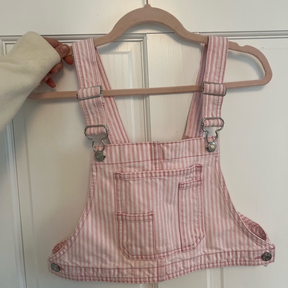 Zara | Tops | Zara Pink And White Striped Overall Top | Poshmark
